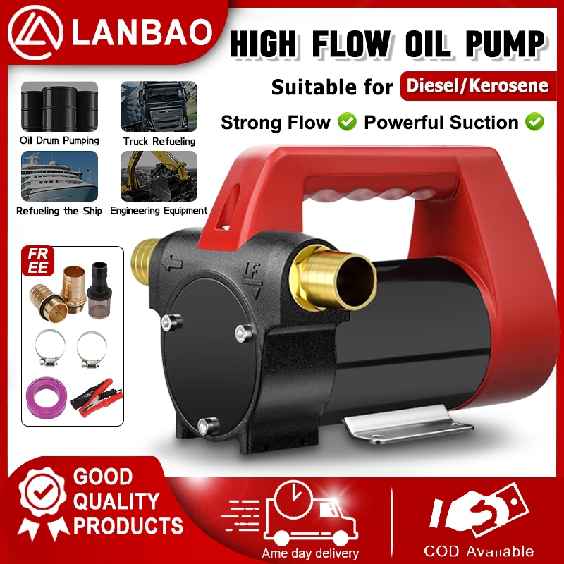 Portable 12V/24V/220V Electric Fuel Transfer Pump Self-priming Diesel ...
