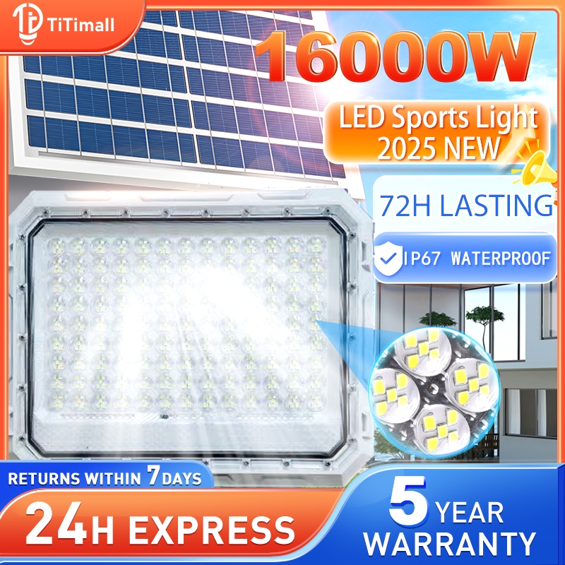 【MEGA BRIGHT】16000W Solar Spotlight Outdoor Lighting Lampu Solar IP67 ...