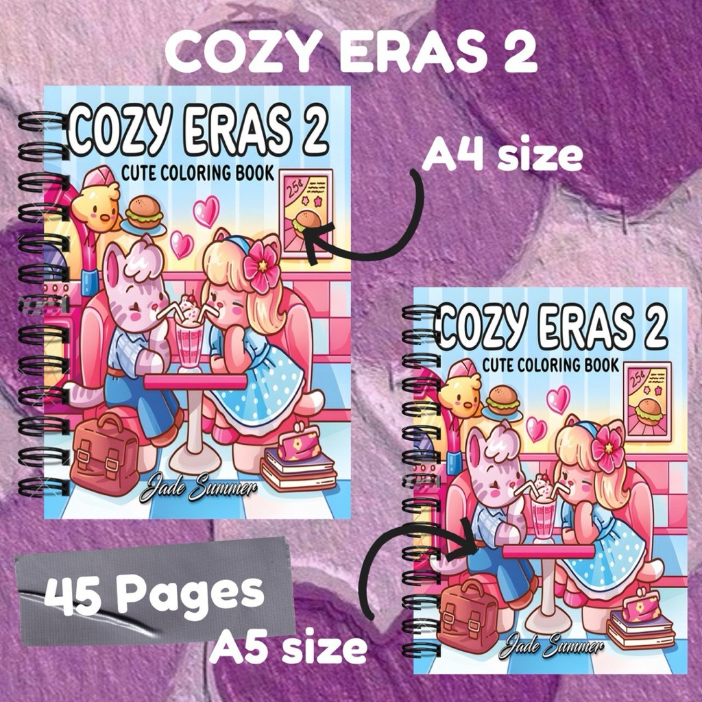 Cozy Eras 2 Coloring book loose paper a cute and cozy coloring book 45 ...