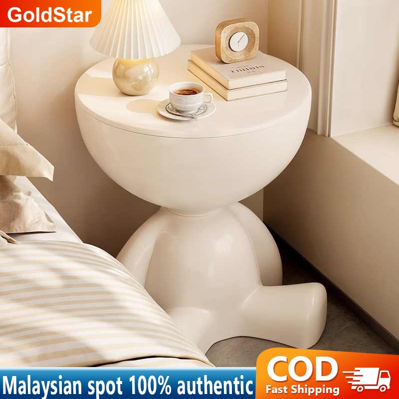 Bedroom Nightstand Side Table Round Coffee Table Meja Lampu Small tea ...