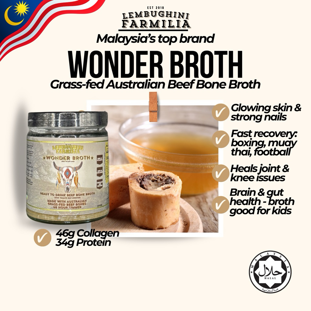 Beef Bone Broth - Halal Australian grassfed beef bone broth (ready to ...