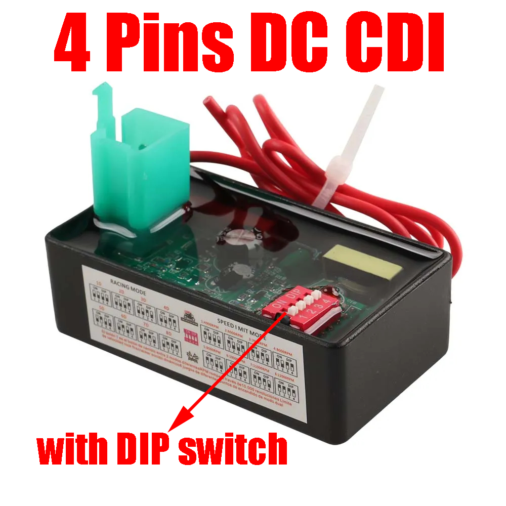 AC DC 4 PIN POP100 Motorcycle CDI with DIP switch C100 EX5 Racing YX140 ...