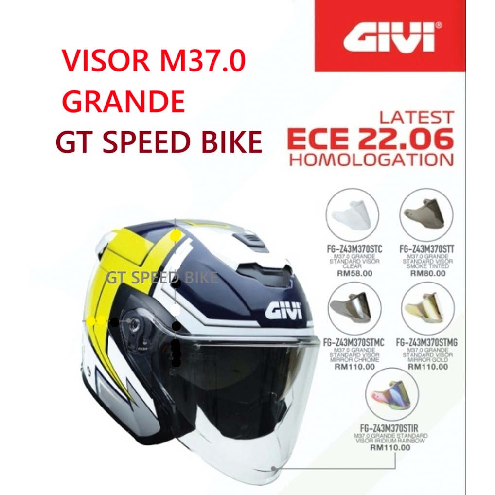 100% ORIGINAL VISOR FOR GIVI M37.0 M370 GRANDE HELMET CLEAR/ SMOKE/ 4 ...