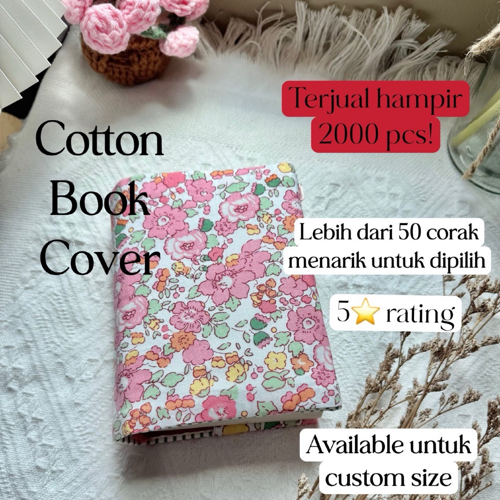 Book cover fabric cotton sarung alquran handmade size A4 A5 A6 dan ...