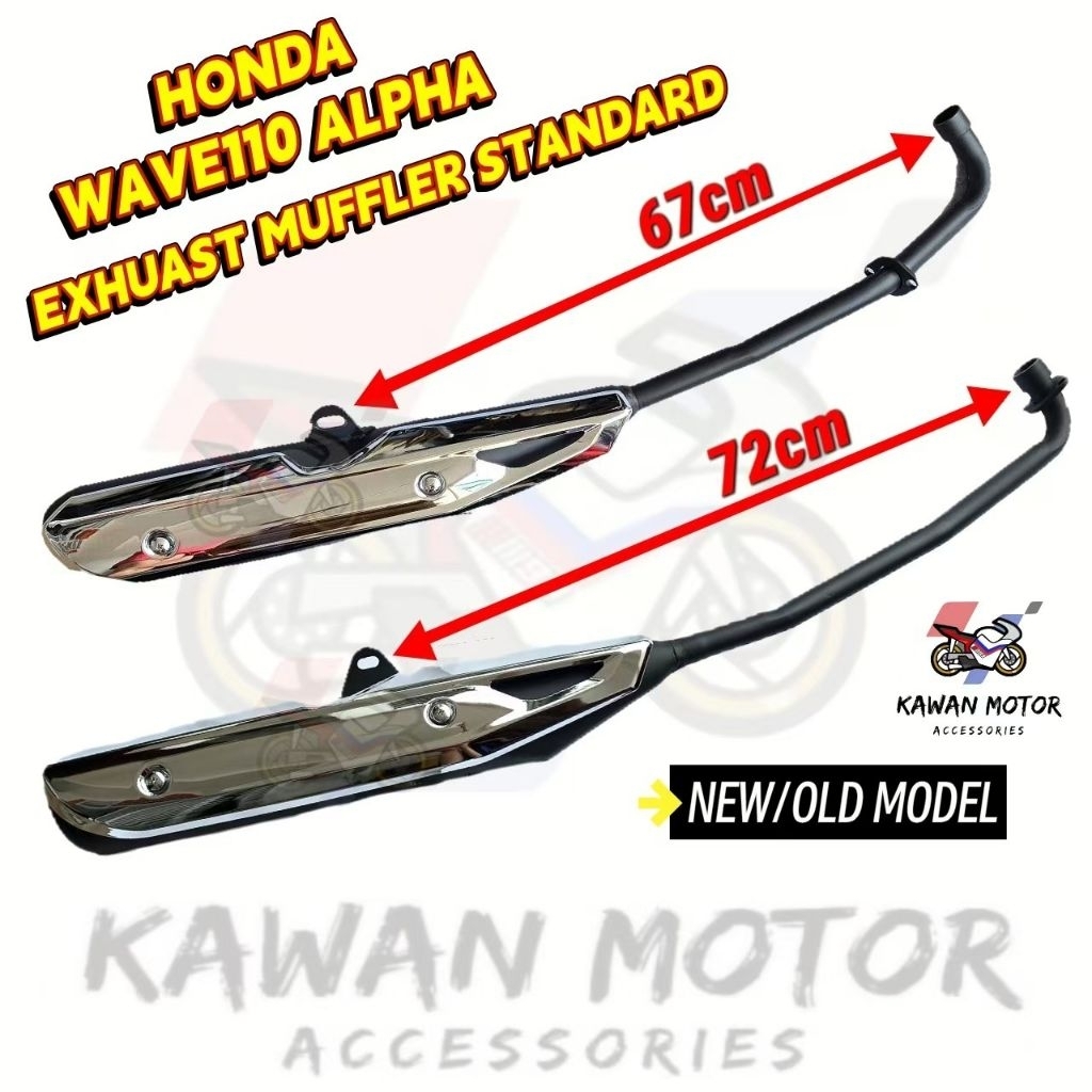 HONDA WAVE110 ALPHA CX NEW/OLD MODEL EXHUAST MUFFLER STANDARD | Shopee ...