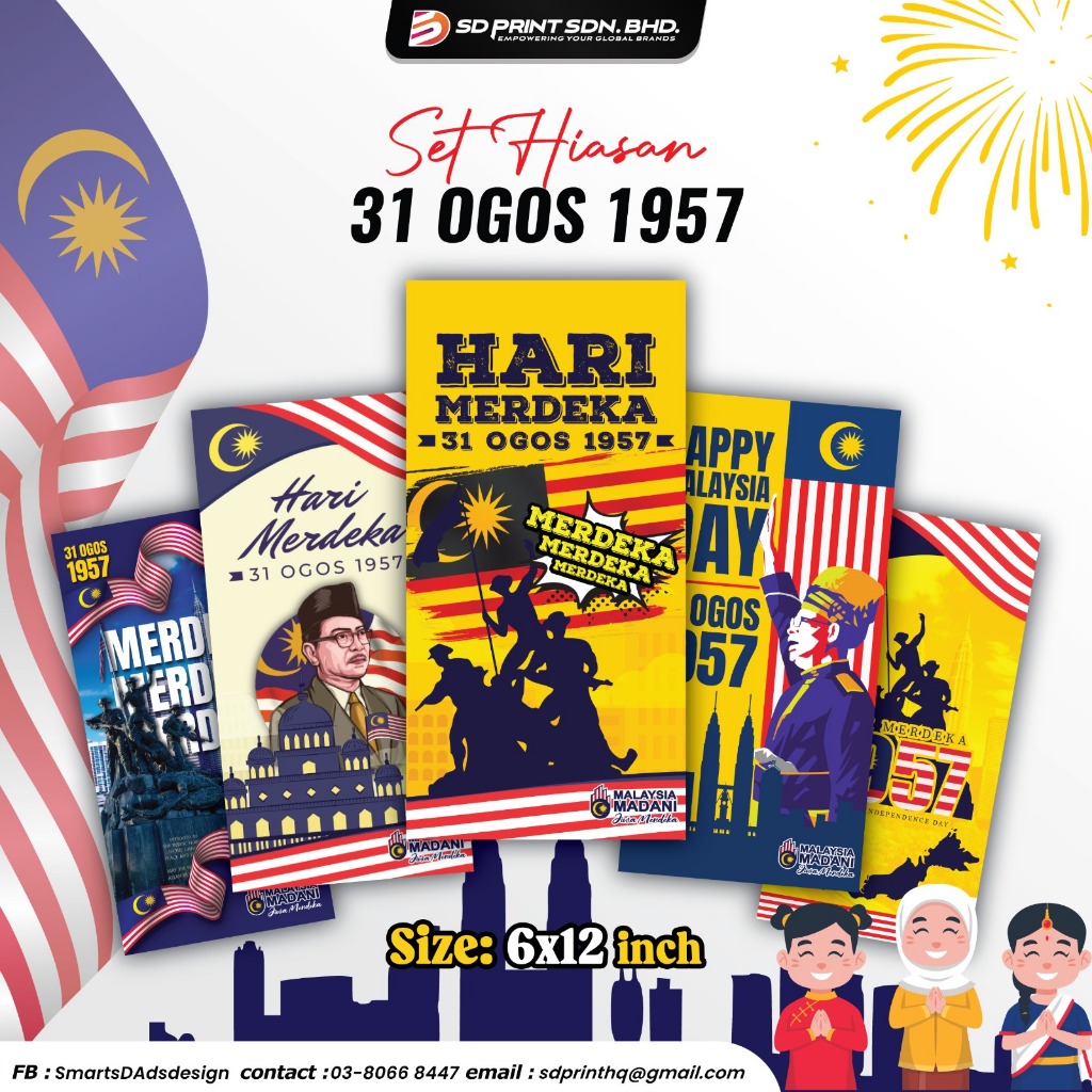 10 Keping Bendera Set Hiasan 31 Ogos 1957 Flag Deko Hari Merdeka ...