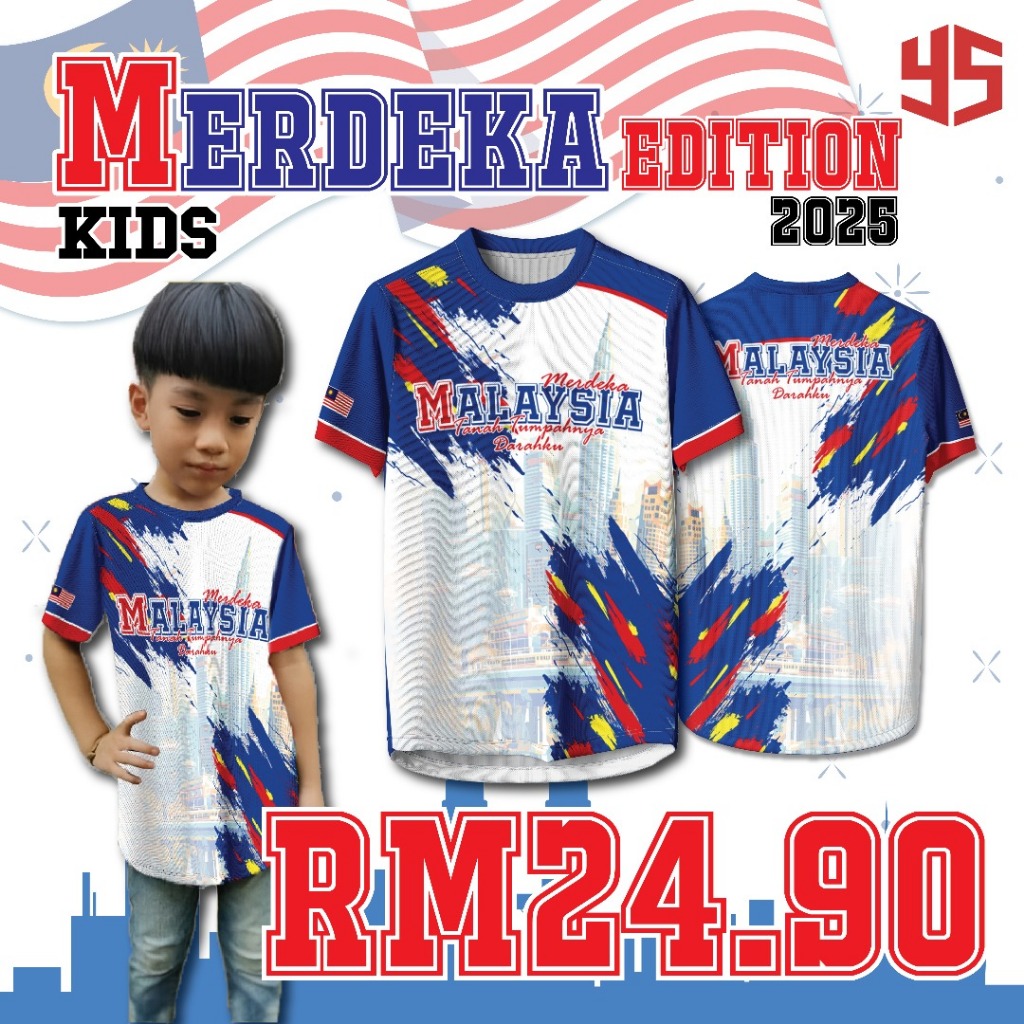 KIDS MERDEKA NEW EDITION 2025 (SHORTSLEVEE,ROUNDNECK) | Shopee Malaysia