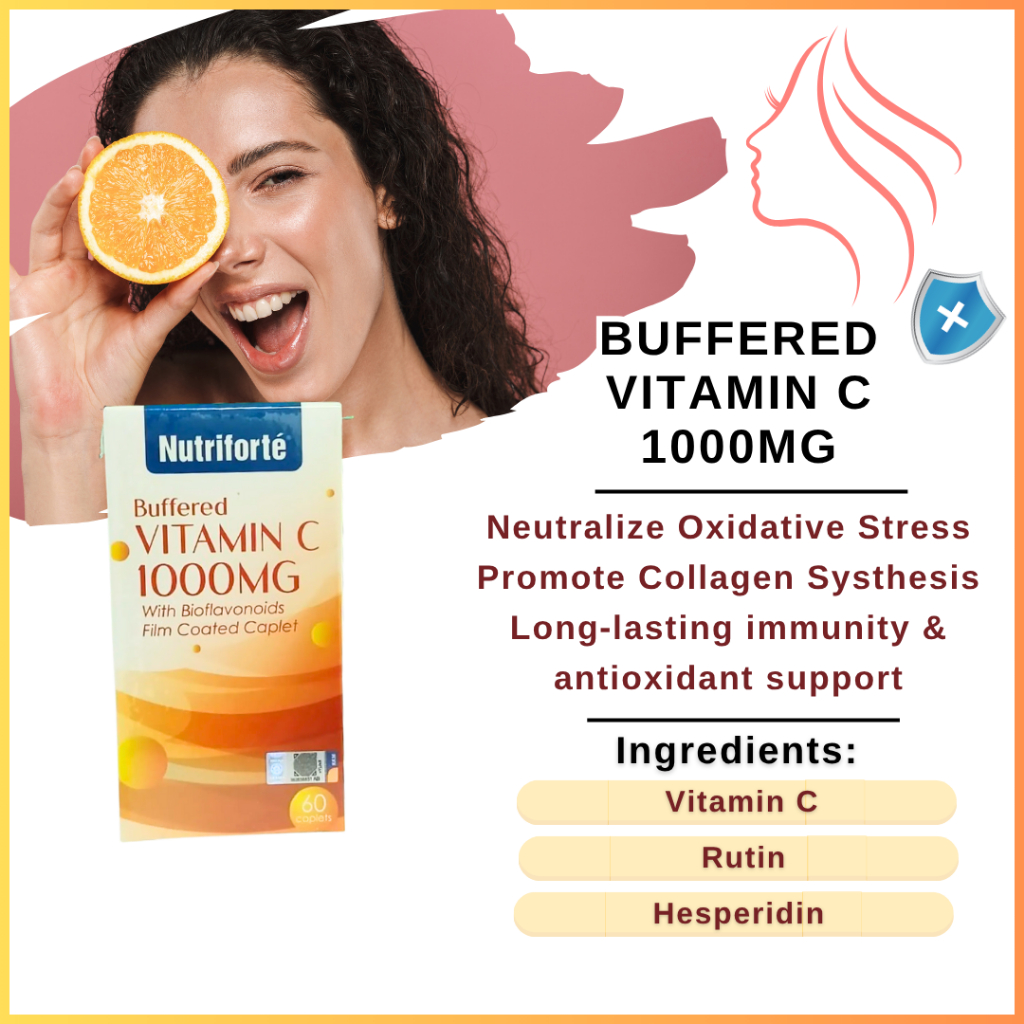 Suplemen NUTRIFORTE Buffered Vitamin C 1000mg INCREASE IMMUNITY Non ...