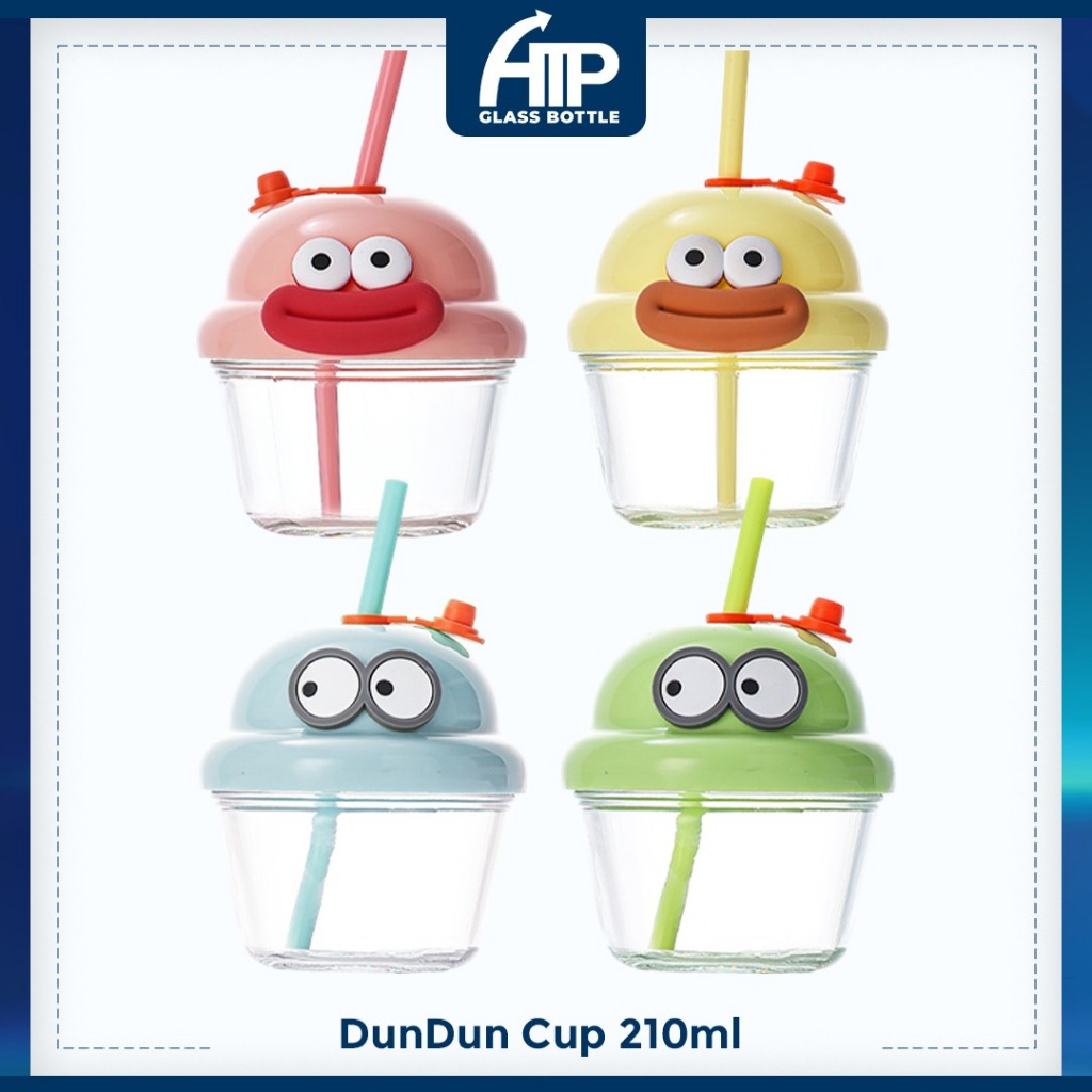 210ml ATP Glass Cup Cawan Kartun DunDun Mini Cute Design Ins Style Ugly ...