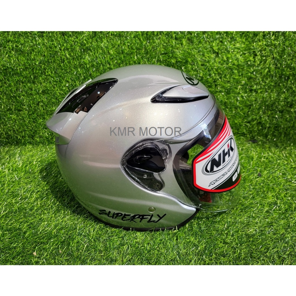 NHK R6 V2 SUPERFLY SOLID SILVER OPEN FACE HELMET XL | Shopee Malaysia