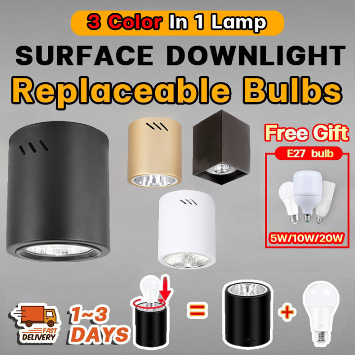 Led surface downlight Ceiling Light 3 color 3.5" 4 "inch Flush Surface Mounted Downlight Casing ...