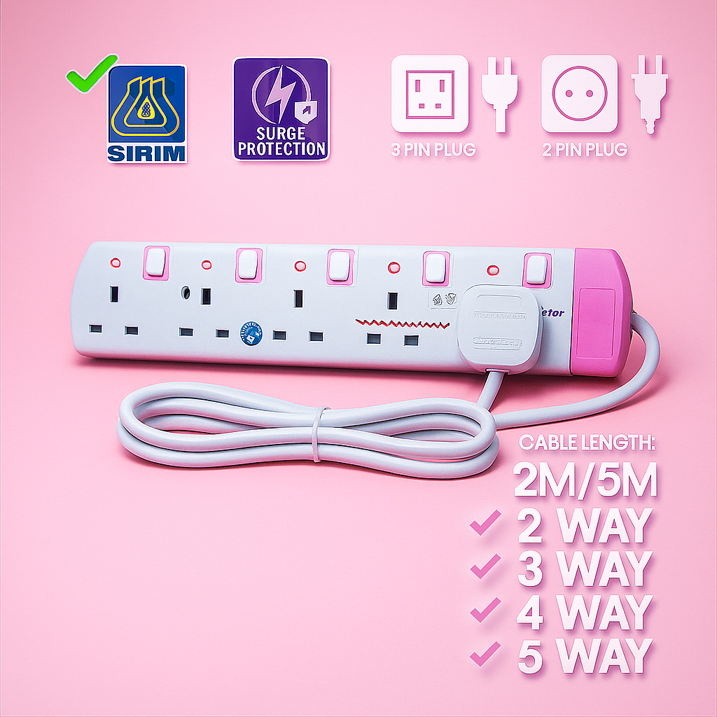 Extension Plug with Sirim Approved 13A Trailing Socket Extension Cord ...