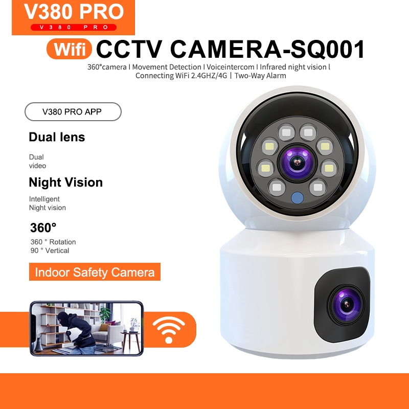 V380 Pro Wifi/4G Sim Card Dual Lens 5MP Wireless CCTV Camera 360 ...