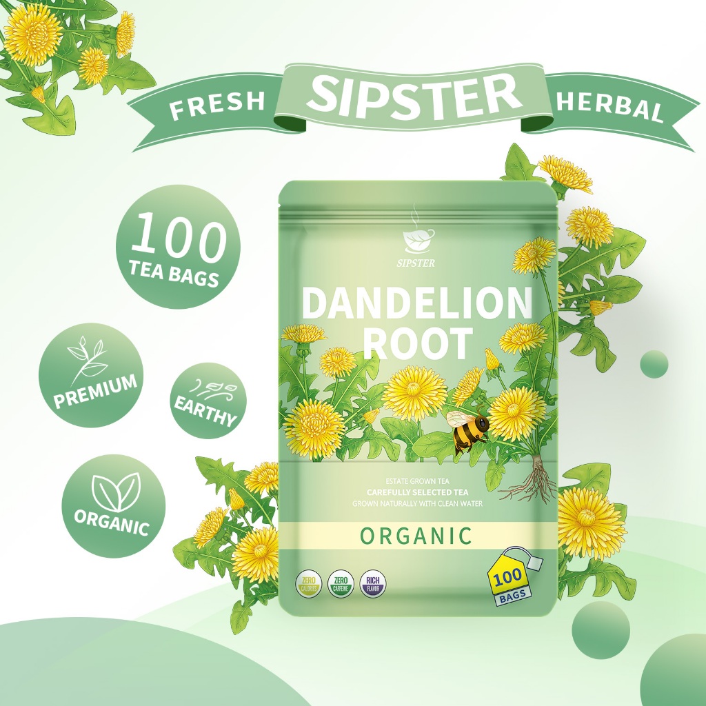 Sipster Dandelion Root Tea 100 Tea Bags | Teh Akar Dandelion Organik ...