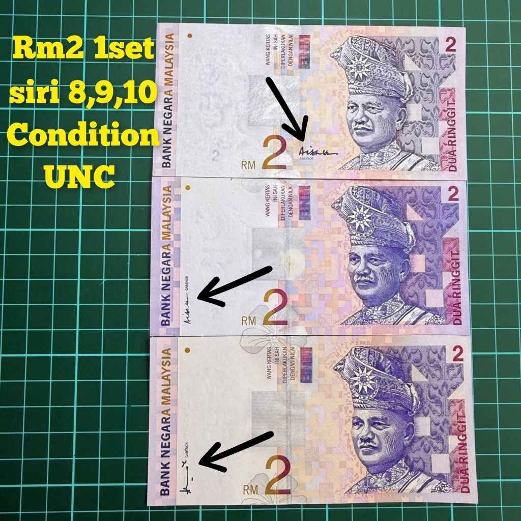 (A78) rm2 siri 8,9,10 complete set duit kertas lama 2 lama rm2 lama sing aisyah duit mata wang ...