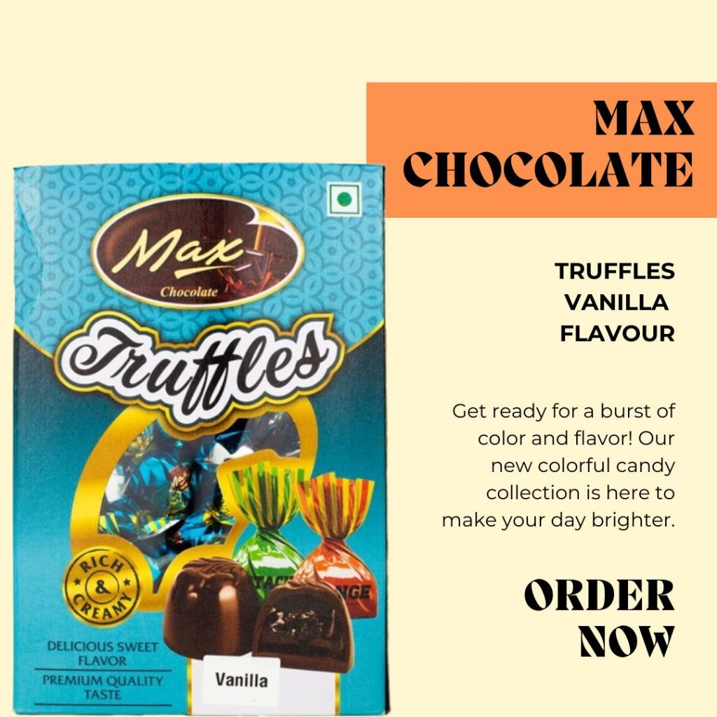 Max Truffles Chocolate Bites with Vanilla Cream Filling (200g, 500g ...
