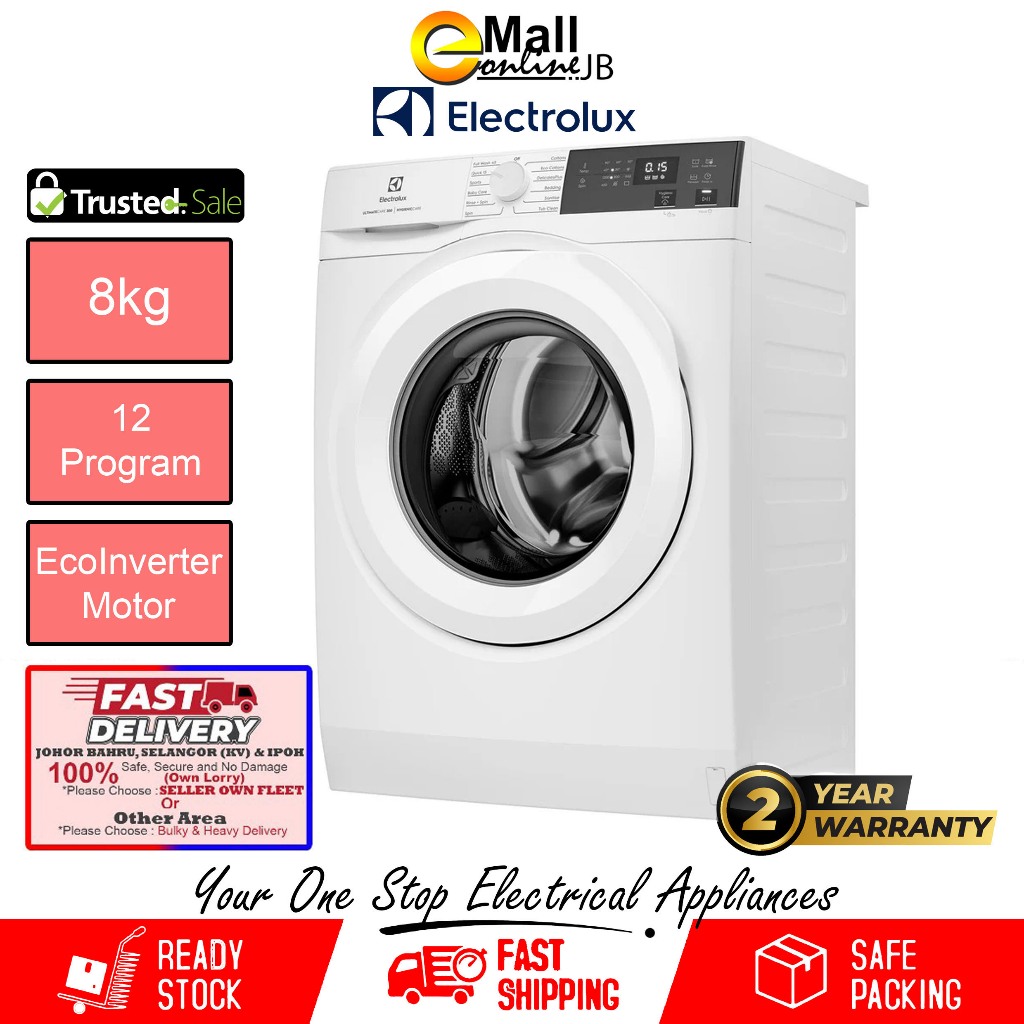 Electrolux 9kg | 8kg Front Load Washer EWF8024D3WC | EWF9024D3WC Mesin Basuh | Shopee Malaysia