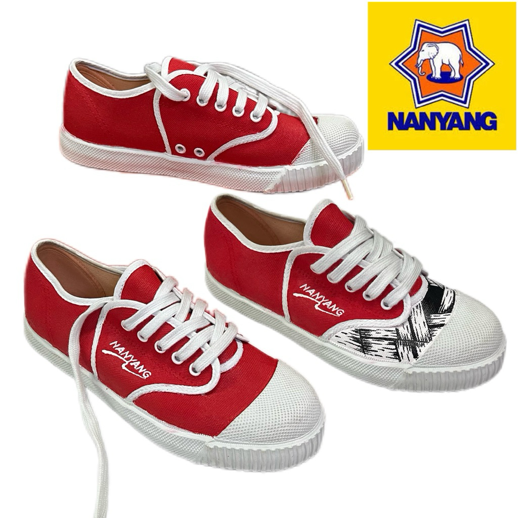 Kasut Nanyang Custom Stylo Fancy Red Sepak Takraw | Shopee Malaysia