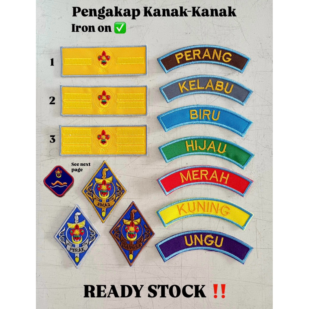 READY STOCK 1pc Lencana Pengakap Kanak-Kanak Scout Badges Tanda Pangkat ...