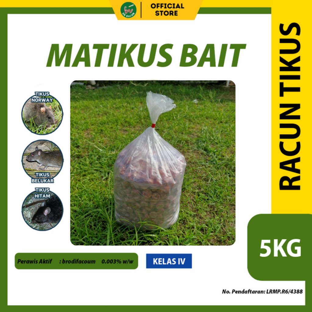 Matikus 5kg Syngenta brodifacoum Racun Tikus Rodenticide Mouse mice rat ...