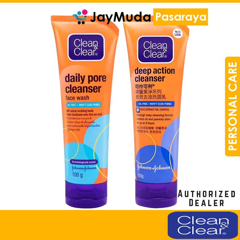 Clean & Clear Deep Action Cleanser 100g Oil Free Won't Clog Pores Oil ...