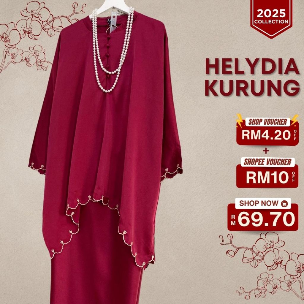 ZOE ARISSA Helydia Kurung Pario Muslimah Plus Size Loose Baju Tunang ...