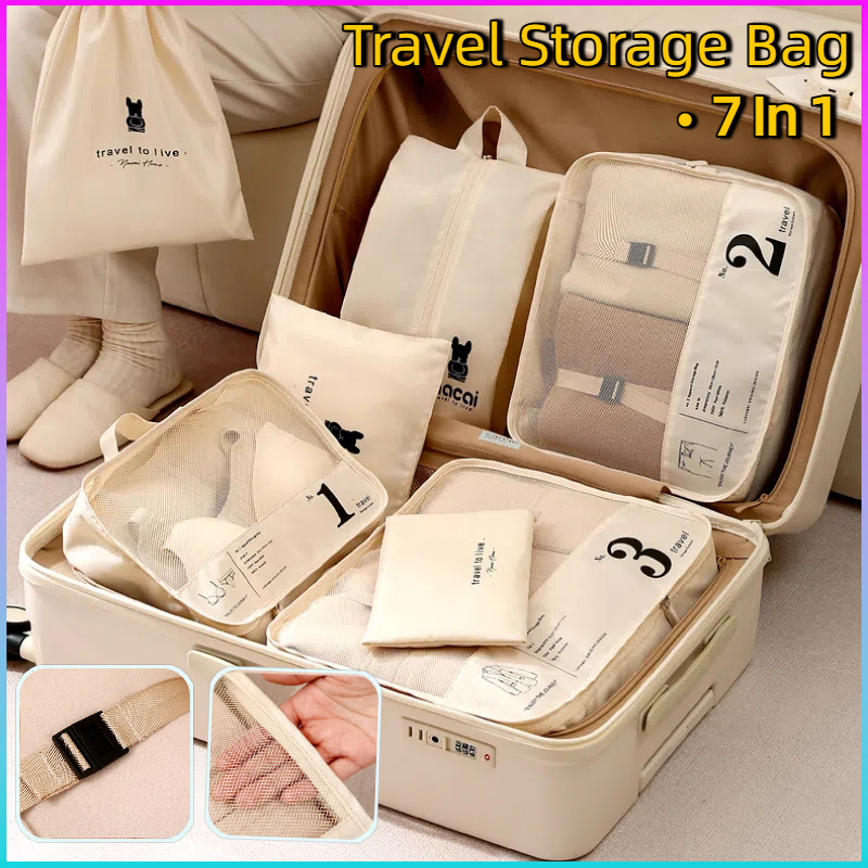 7 In 1 Travel Storage Bag Clothing Sorting Storage Bag Classification ...
