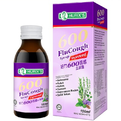 HURIX'S 600 Flu Cough Syrup 100ml – Ubat Batuk & Selsema Dewasa / Kanak ...