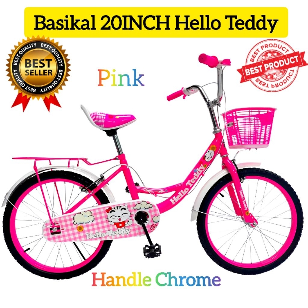 Basikal KUROMI 20inci Bakul Besi Sesuai Budak Perempuan 7-12 Tahun ...