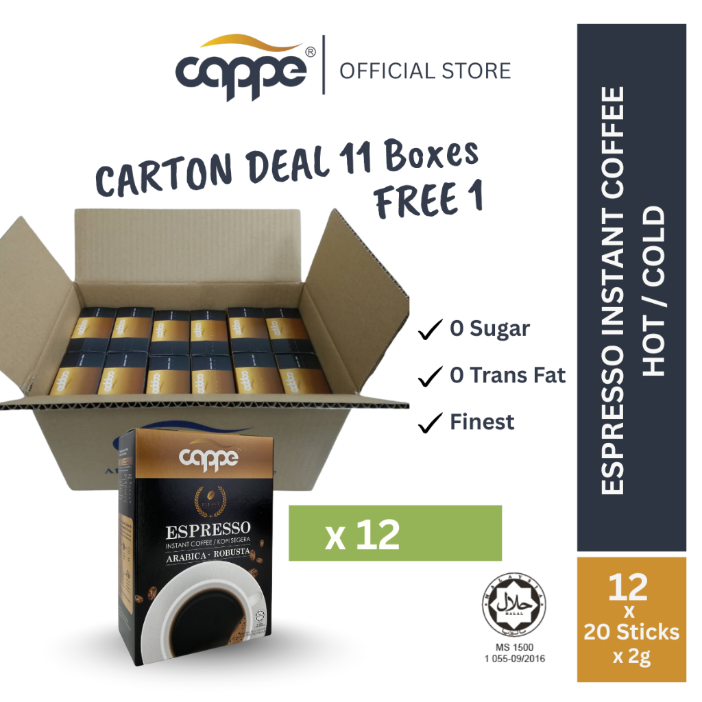 CAPPE ESPRESSO [CARTON DEAL 11 FREE 1] Instant Coffee Kopi Segera Tanpa ...