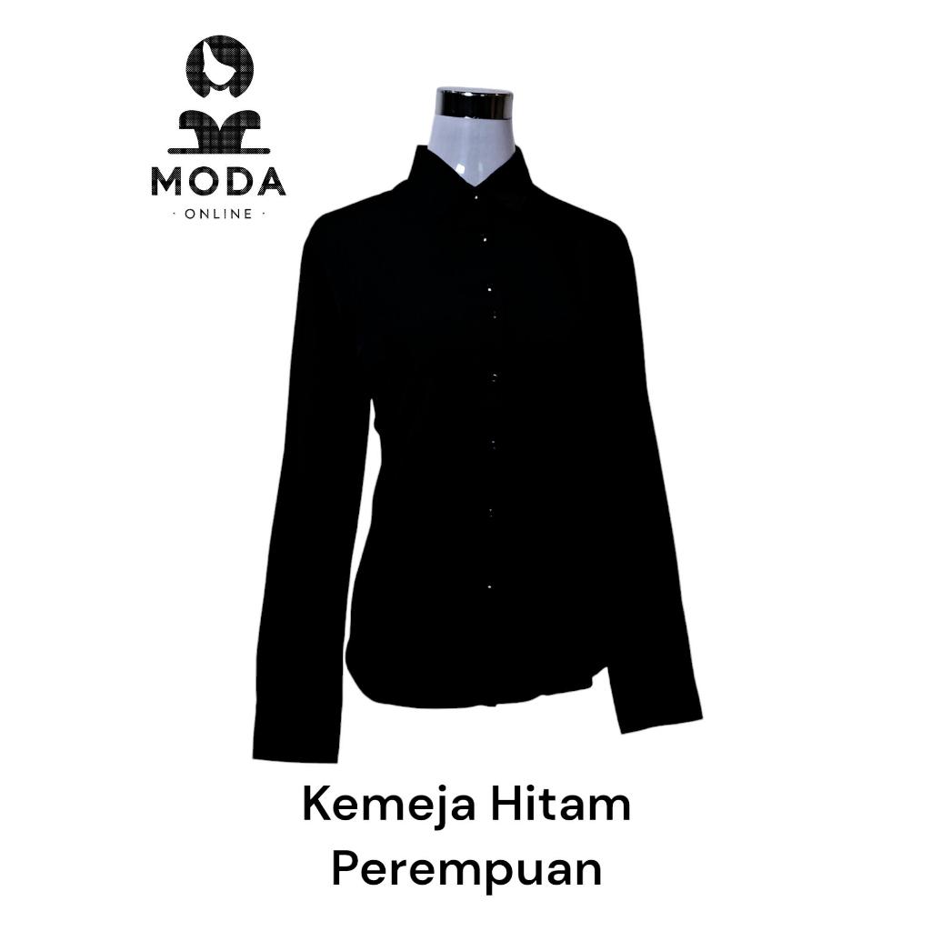 Baju Kemeja Lengan Panjang Perempuan(Hitam & Putih) | Shopee Malaysia