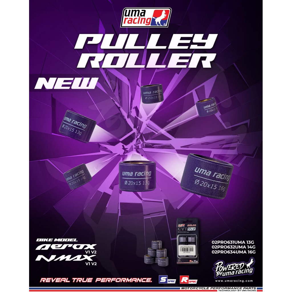 UMA RACING NVX NMAX PCX150 VARIO EGO MOSKITO CVT ROLLER V3 6G 7G 8G 9G ...