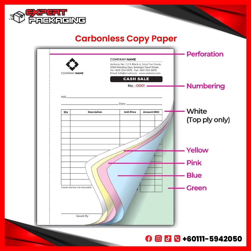 NCR Bill Book Custom Print | Carbonless Copy A4 A5 | Buku Resit Dua ...