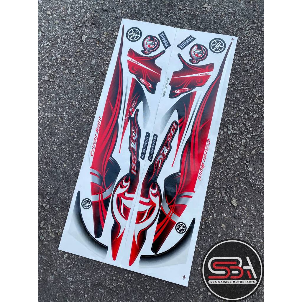 STICKER BODY SET / COVER SET LC 135 V1 MORITAKA SET BATIK MERAH RED ...
