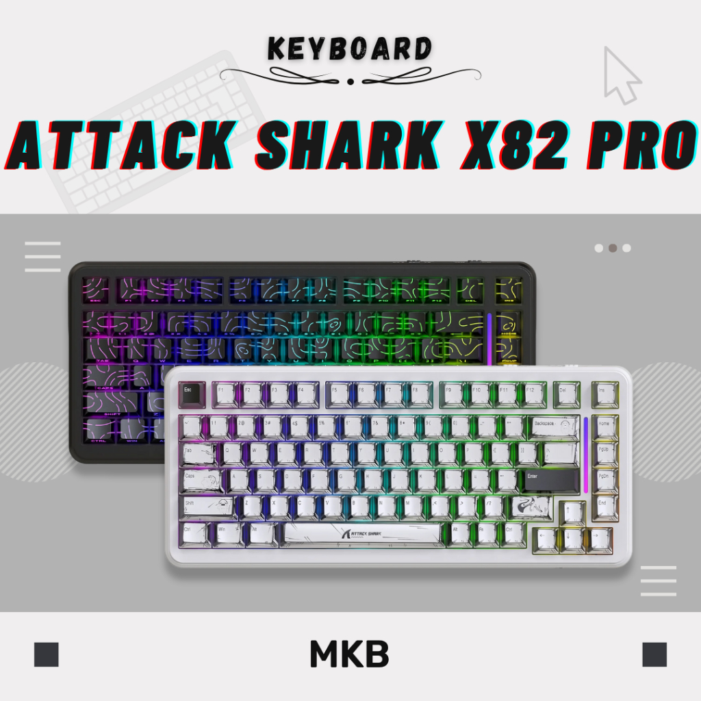 Attack Shark X82 Pro HE Tri Mode 75% Layout Adjustable Actuation Rapid ...