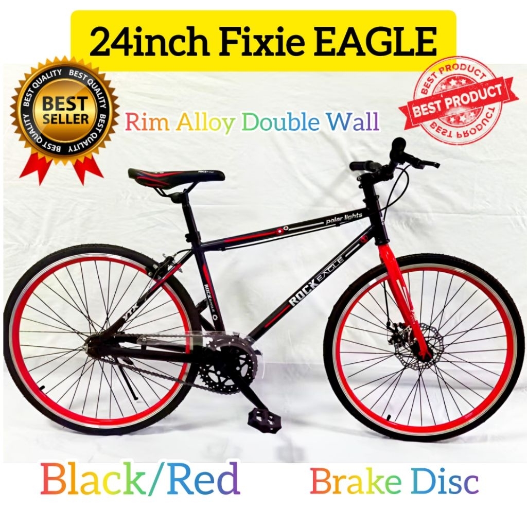 Basikal Fixie VEEGO 24inci Brake Disc Depan/Belakang Sesuai 12 Keatas ...