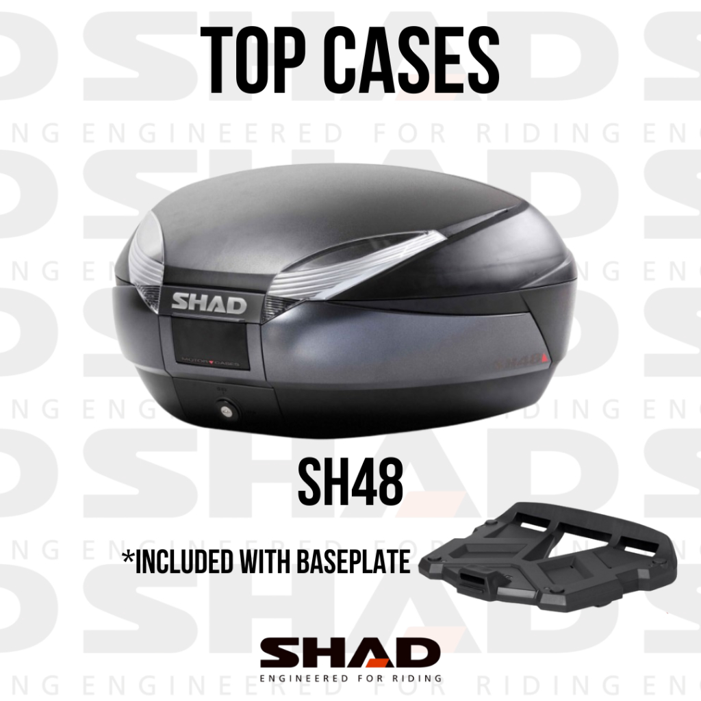 SHAD SH48 (CARBON - GREY) Top Case Motorcycle Box 48 L Box Motorcycle ...