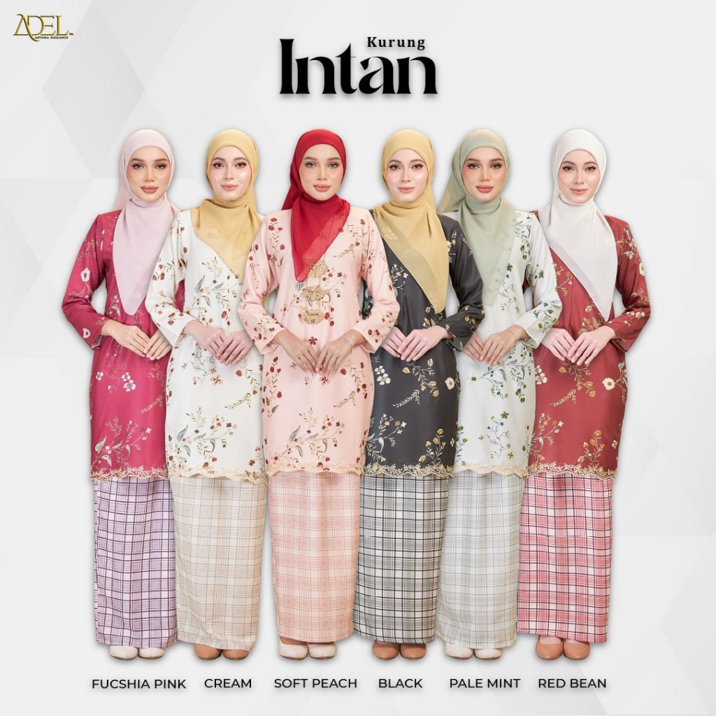 ADEL Intan Kurung Baju Dobby Line Moden Klasik Muslimah Dewasa Material ...