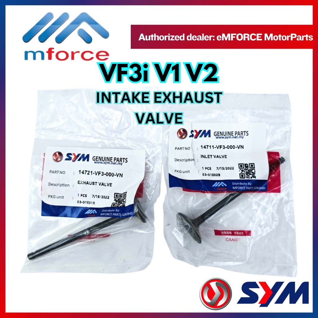 SYM VF3i VF3 V1 SYM185 INTAKE EXHAUST VALVE 14711-VF3 / 14721-VF3 ...