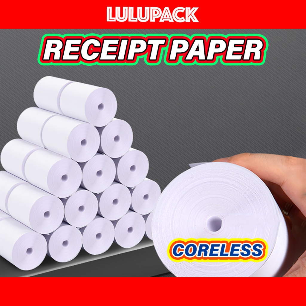 Coreless Thermal Receipt Paper Roll Kertas Resit POS Printer Paper Cash ...