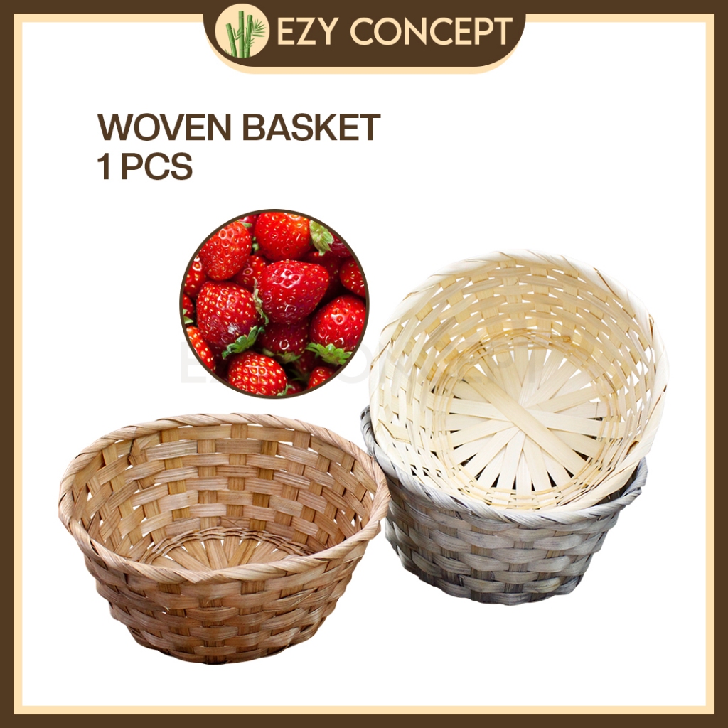 EZY - BAKUL ROTAN BAKUL BULUH DESIGN BULAT BAMBOO TRAY ROTAN TRAY ...