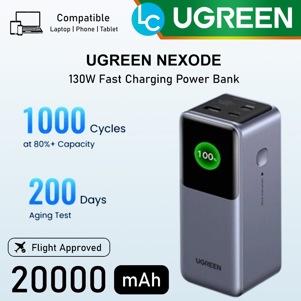 UGREEN Nexode Power Bank 20000mAh 130W with Smart Digital Display PD3.1 ...
