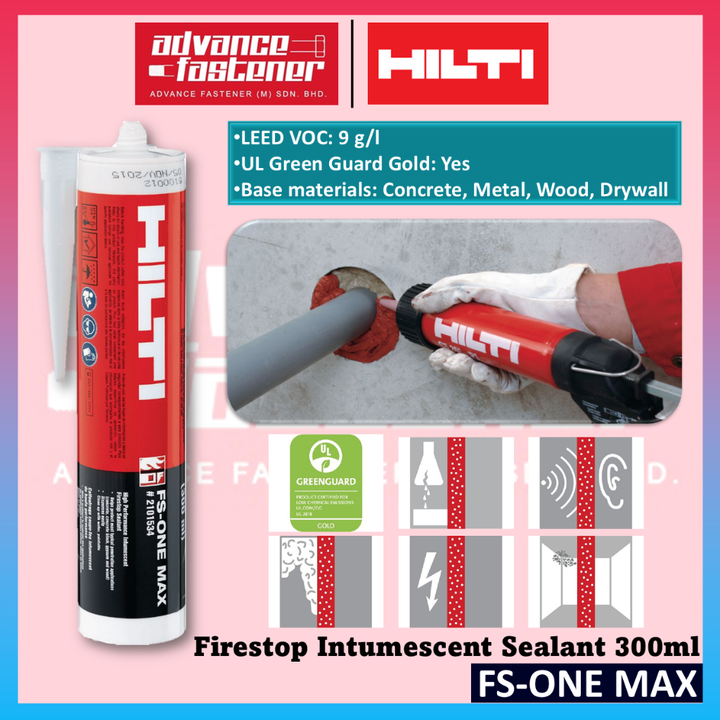 Hilti FS-ONE MAX Firestop Intumescent Sealant 300ml（Small Bottle ...