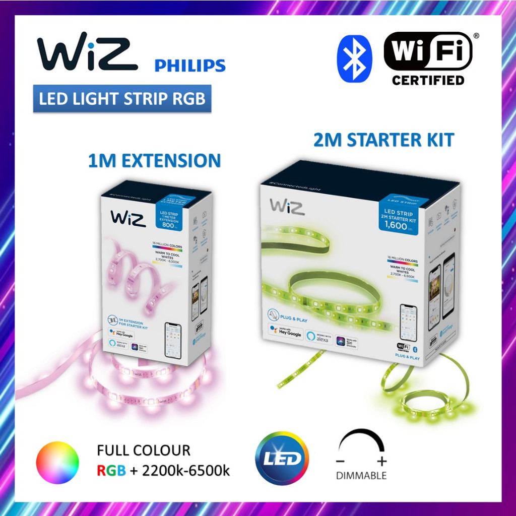 Philips Wiz Smart Led STRIP LIGHT 1M Extension / 2M Starter Kit RGB ...