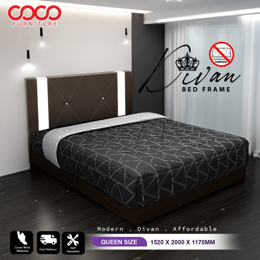 COCO 5 Feet Bed Frame Queen / Divan Base / Solid Divan Bedframe / Bed ...
