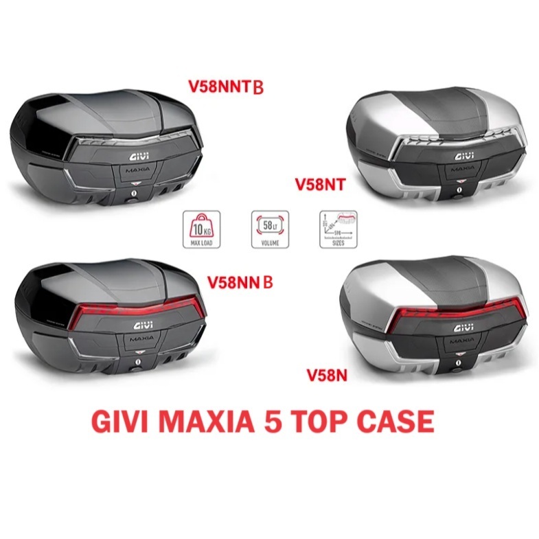 GIVI V58 MAXIA 5 TECH TOPCASE TOP BOX (BLACK) -CAN USE GIVI M3XN-S (M3 ...