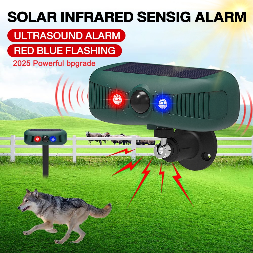 Solar Ultrasonic Animal Repeller PIR Sensor Pest Ultrasonic Monkey Bird ...