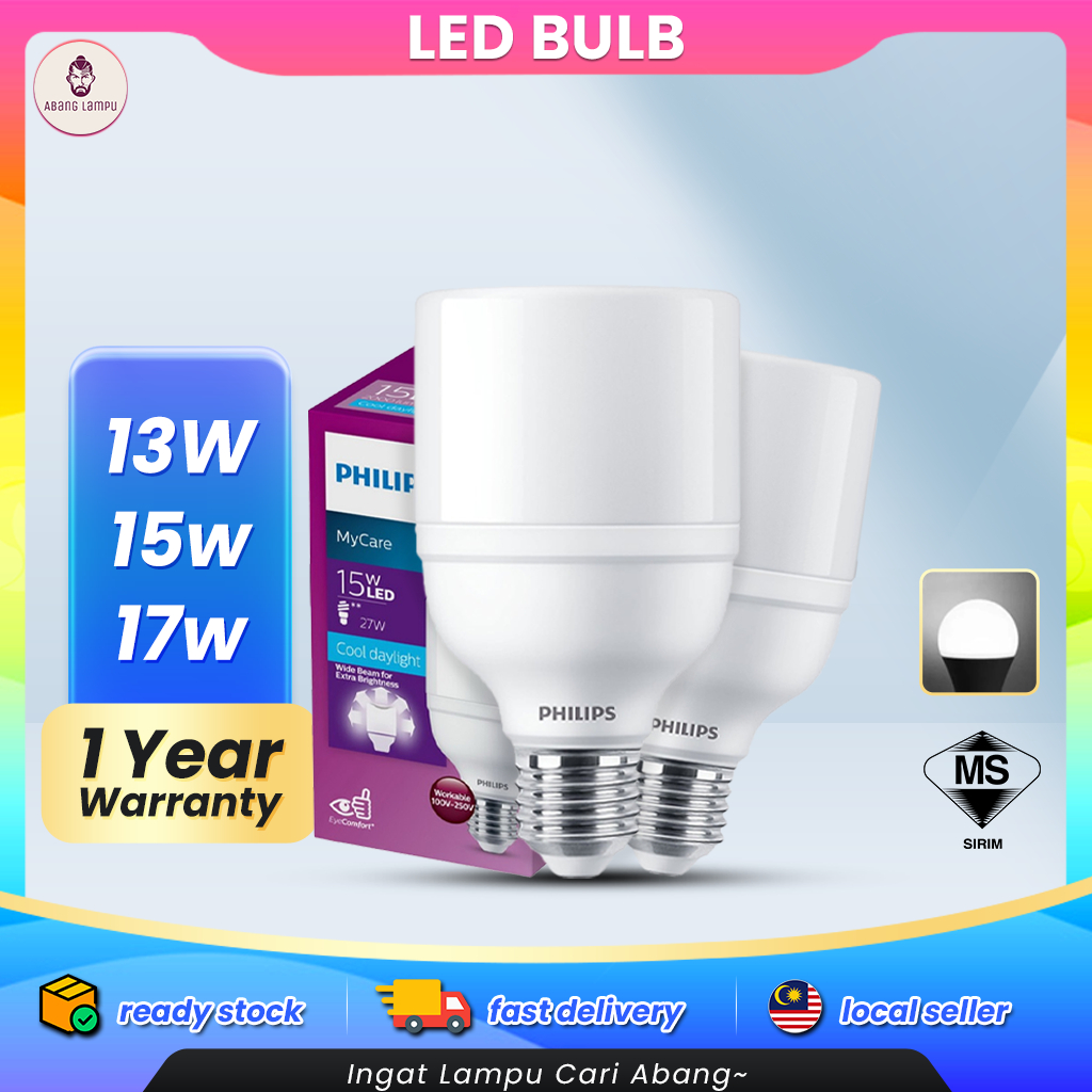 Philips 13w 15w 17w LED Brightboost LED Bulb E27 Cool Daylight Mentol LED Philips Lampu | Shopee ...