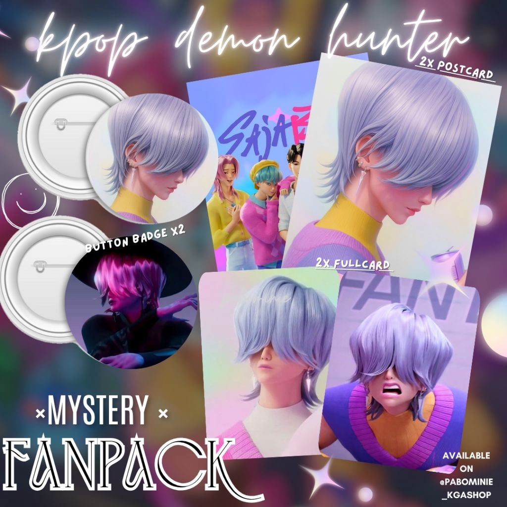6in1 HUNTRIX FANPACK BUTTON BADGES FULLCARD POSTCARD ID PHOTO SET RUMI ...