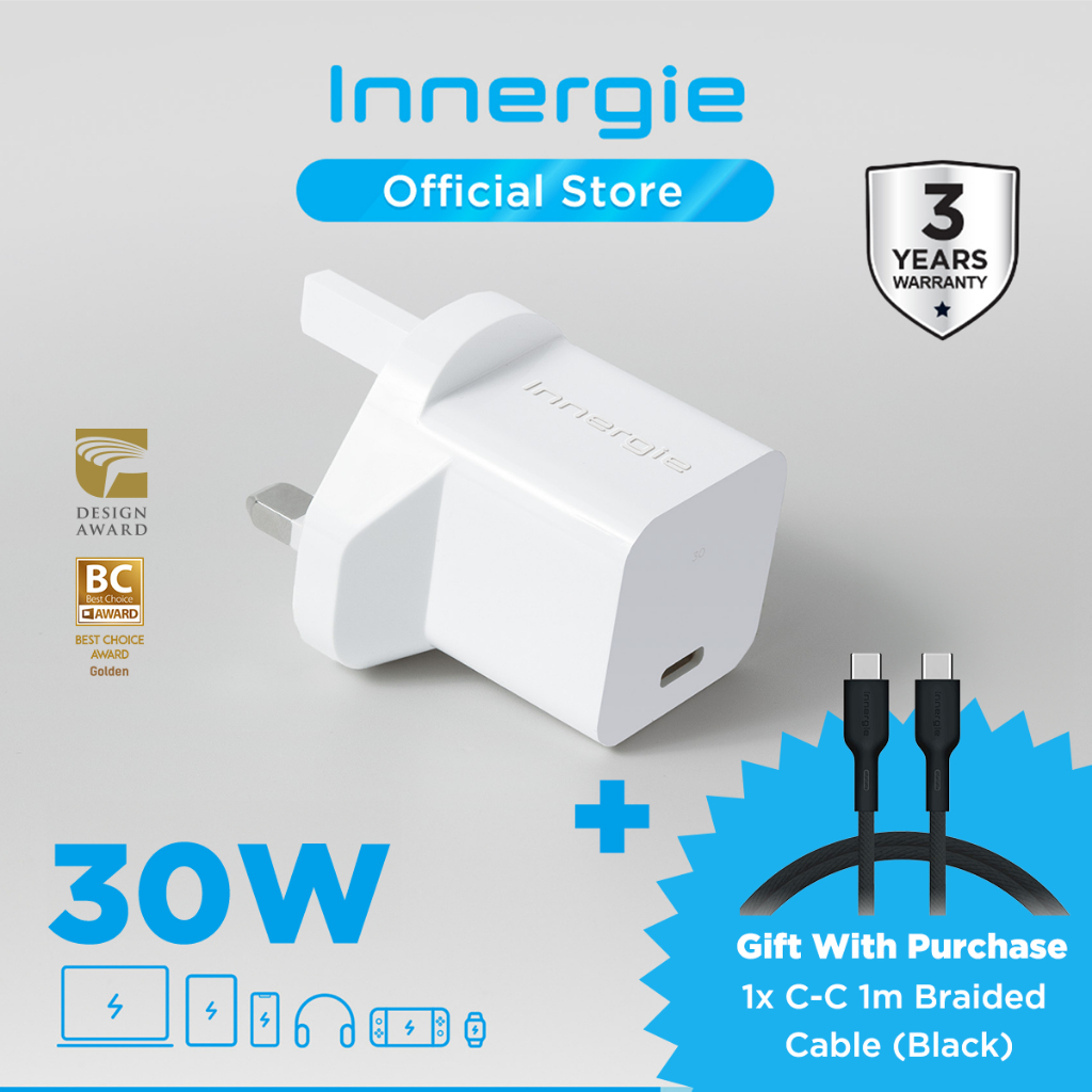 Innergie SE3 30W USB-C Charger, Support USB PD 3.0 (PPS) QC 4.0 Samsung ...